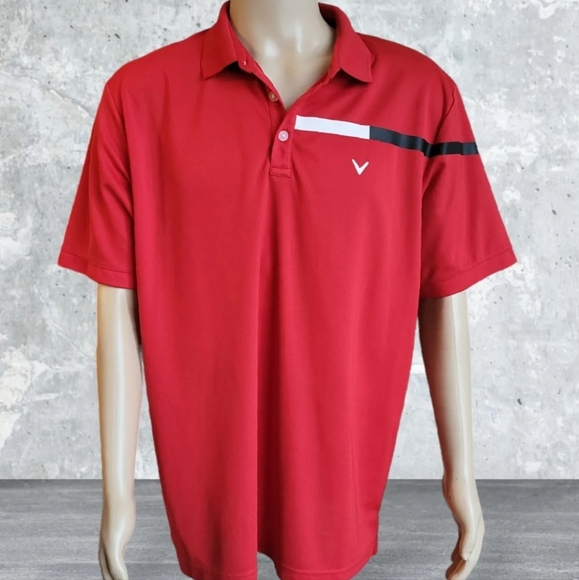 Callaway | Shirts | Callaway Polo Shirt Men Xxl 2xl Red Stripe Golf ...